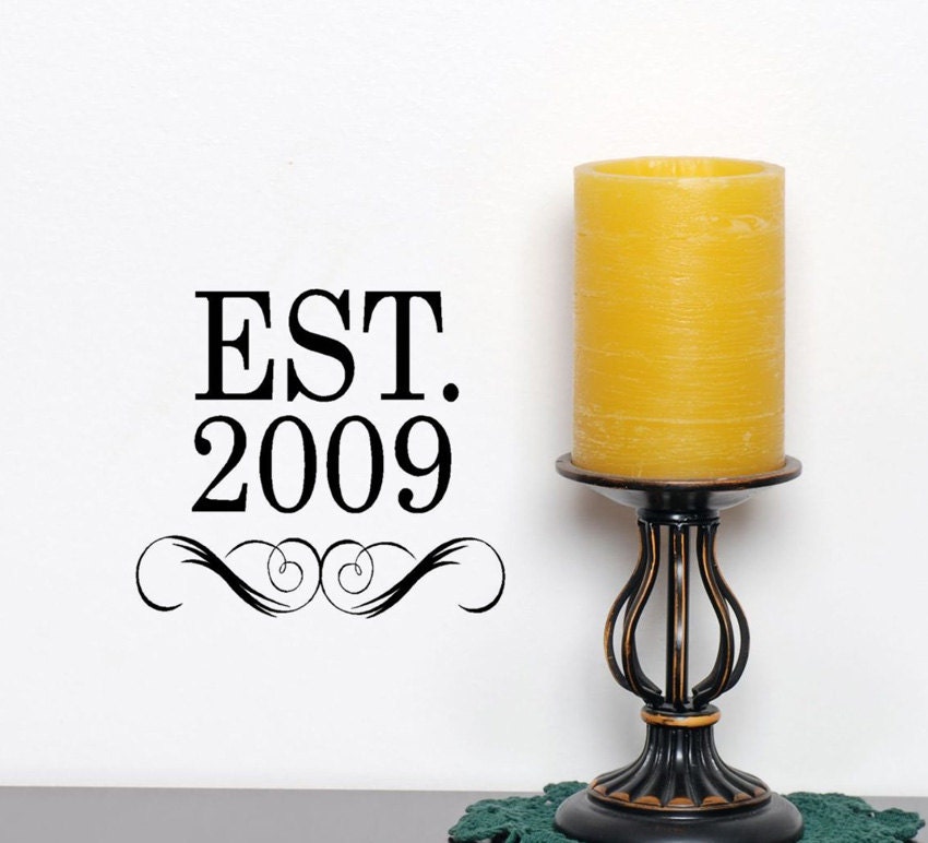 Est Personalized Monogram Established Date Vinyl Decal Sticker, Custom ...