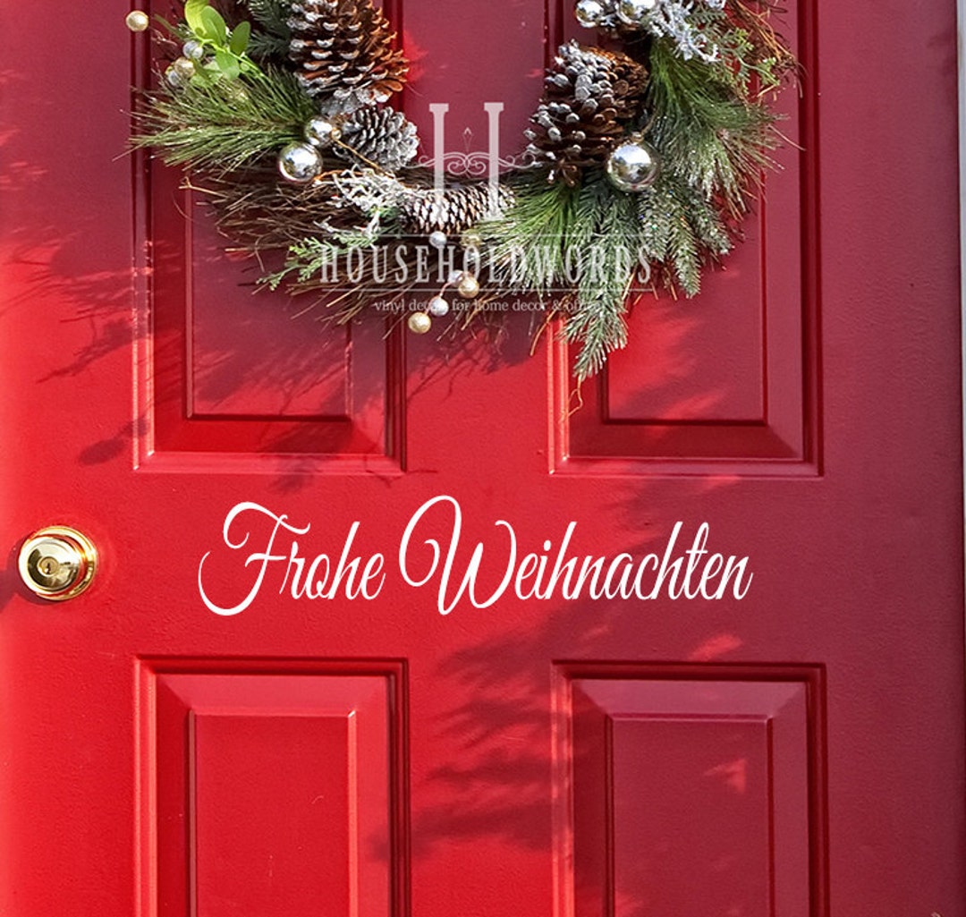 Frohe Weihnachten Vinyl Decal, German Christmas Decor, German Merry ...
