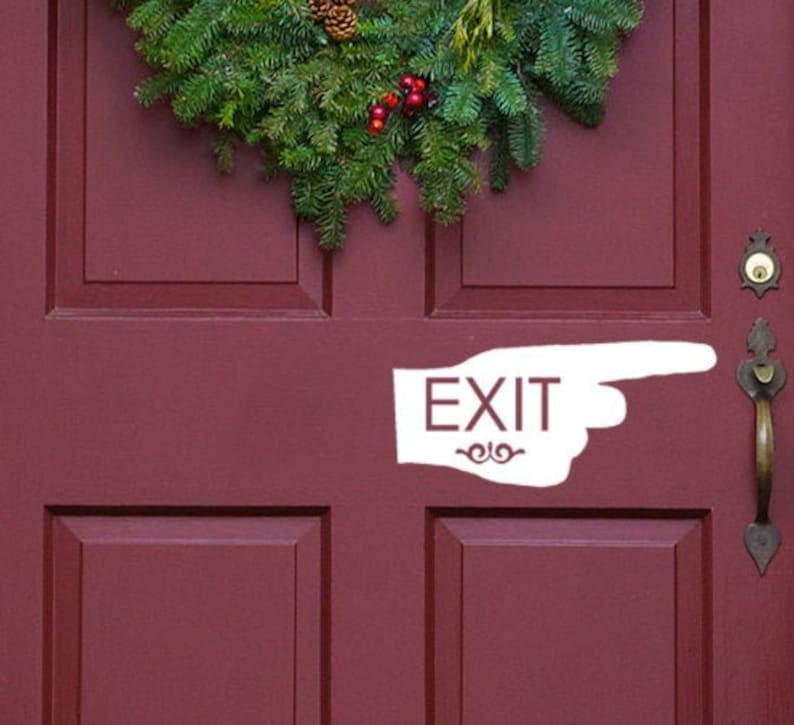 Exit Decal Pointing Finger Exit Office Door Sticker Office - Etsy
