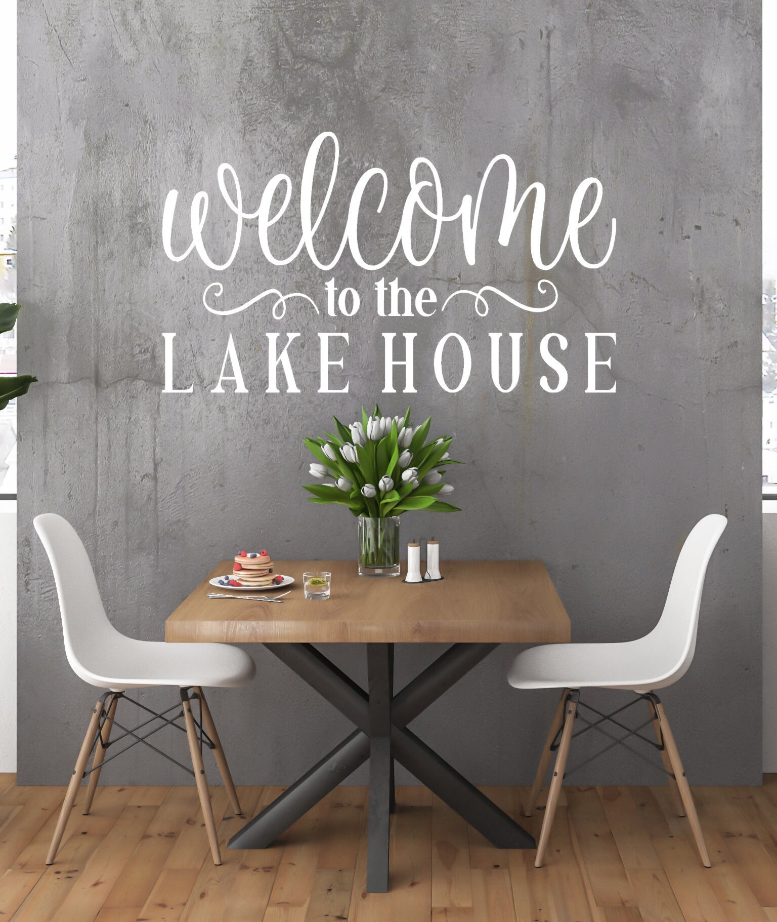 Welcome to the Lake House Vinyl Decal, Noodle Board Decal, Airbnb Stove ...