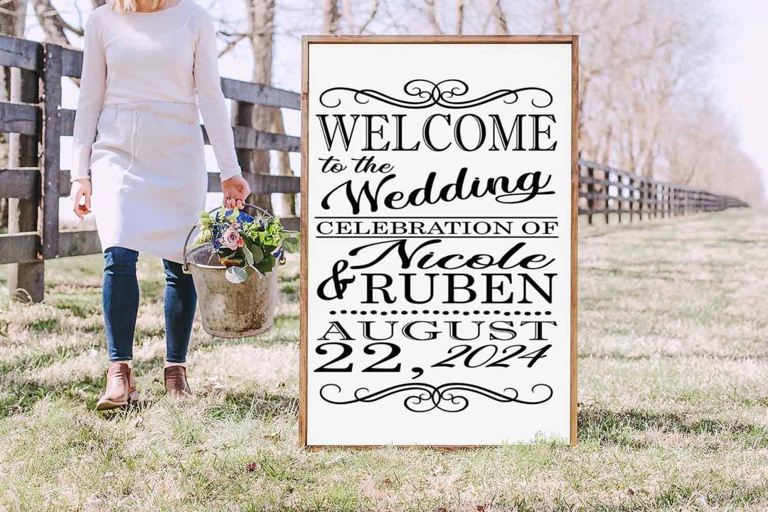 Personalized Wedding Sign Vinyl Decal Sticker for Signs, Glass, Acrylic ...