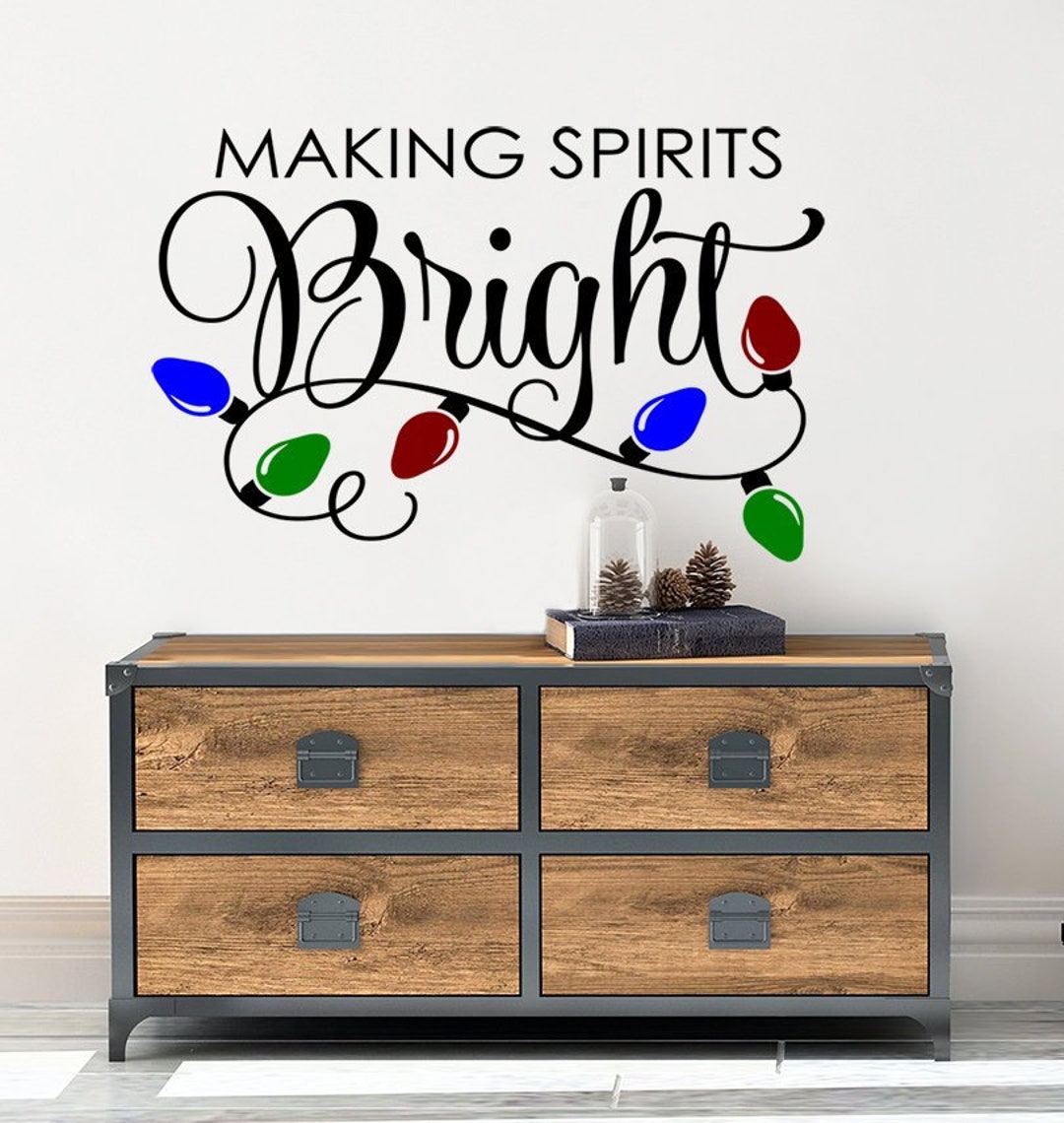 Holiday Decals, Making Spirits Bright Vinyl Decal Christmas Decorations ...