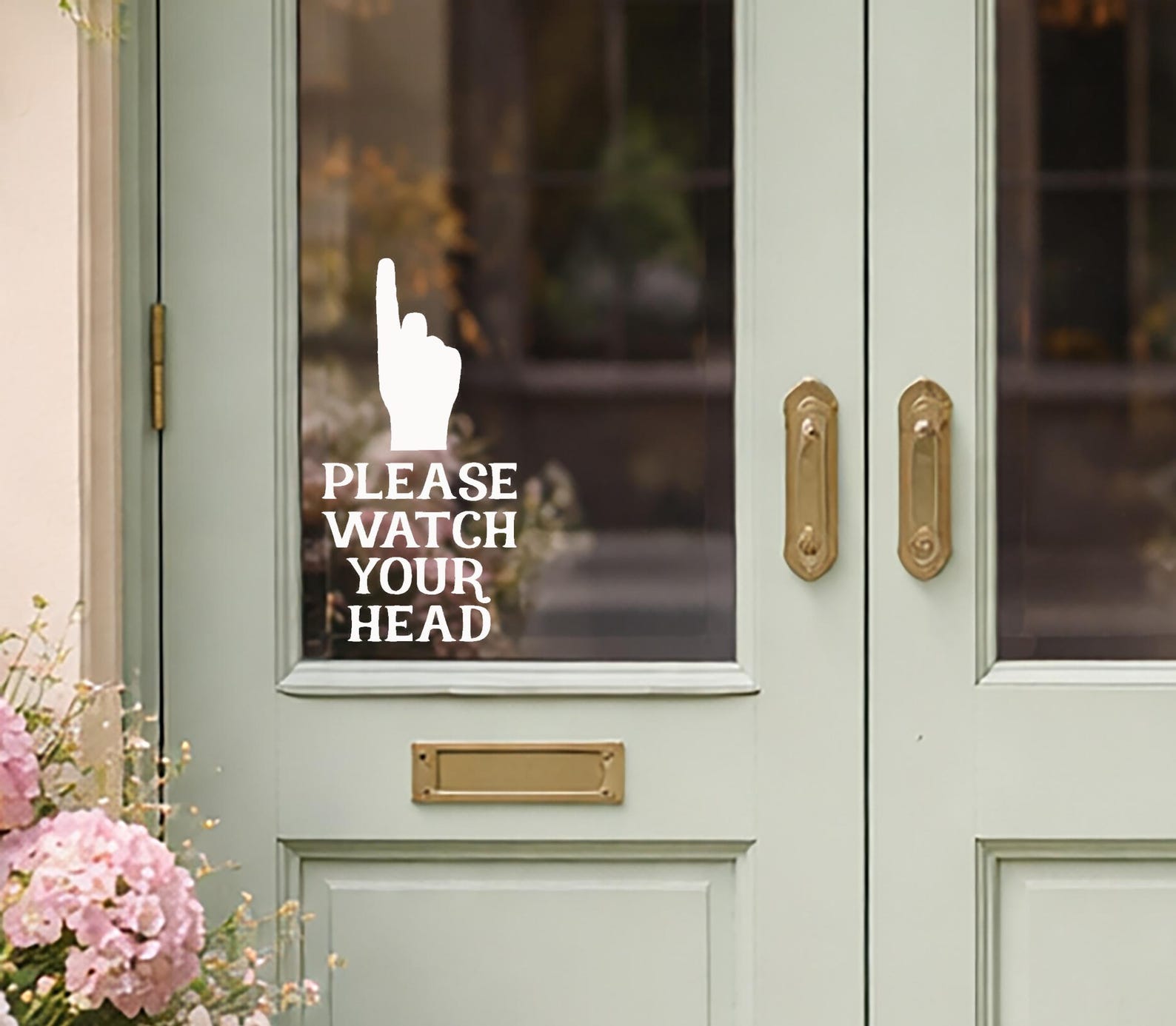 Please Watch Your Head Vinyl Decal, Low Overhead Sign - Etsy