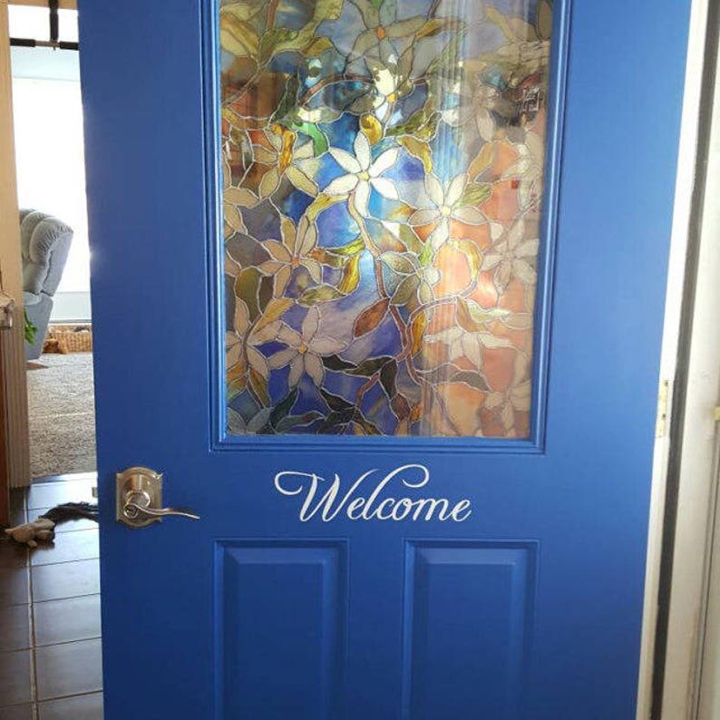 Welcome Door Decal - Door Decal - Front Porch Decal Entryway Decal ...