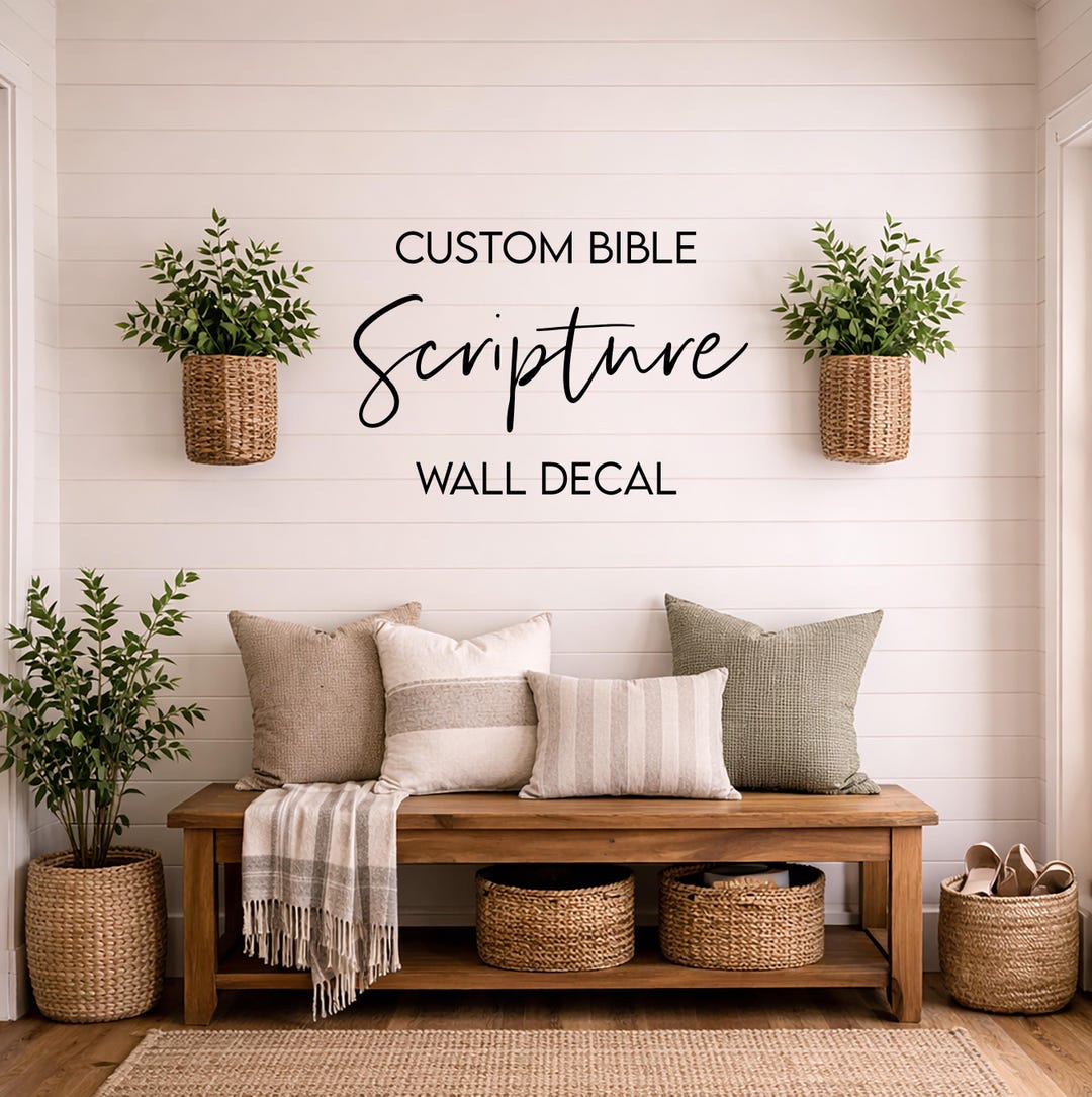 Custom Bible Verse Wall Decal, Personalized Scripture, Farmhouse Home ...