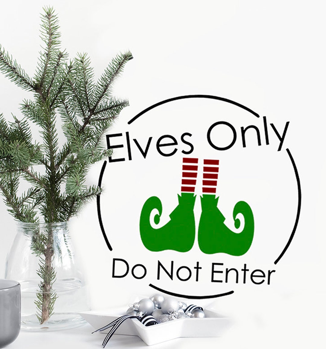 ELF Christmas Decal Elves Only Sign Do Not Enter Sign VINYL - Etsy Canada