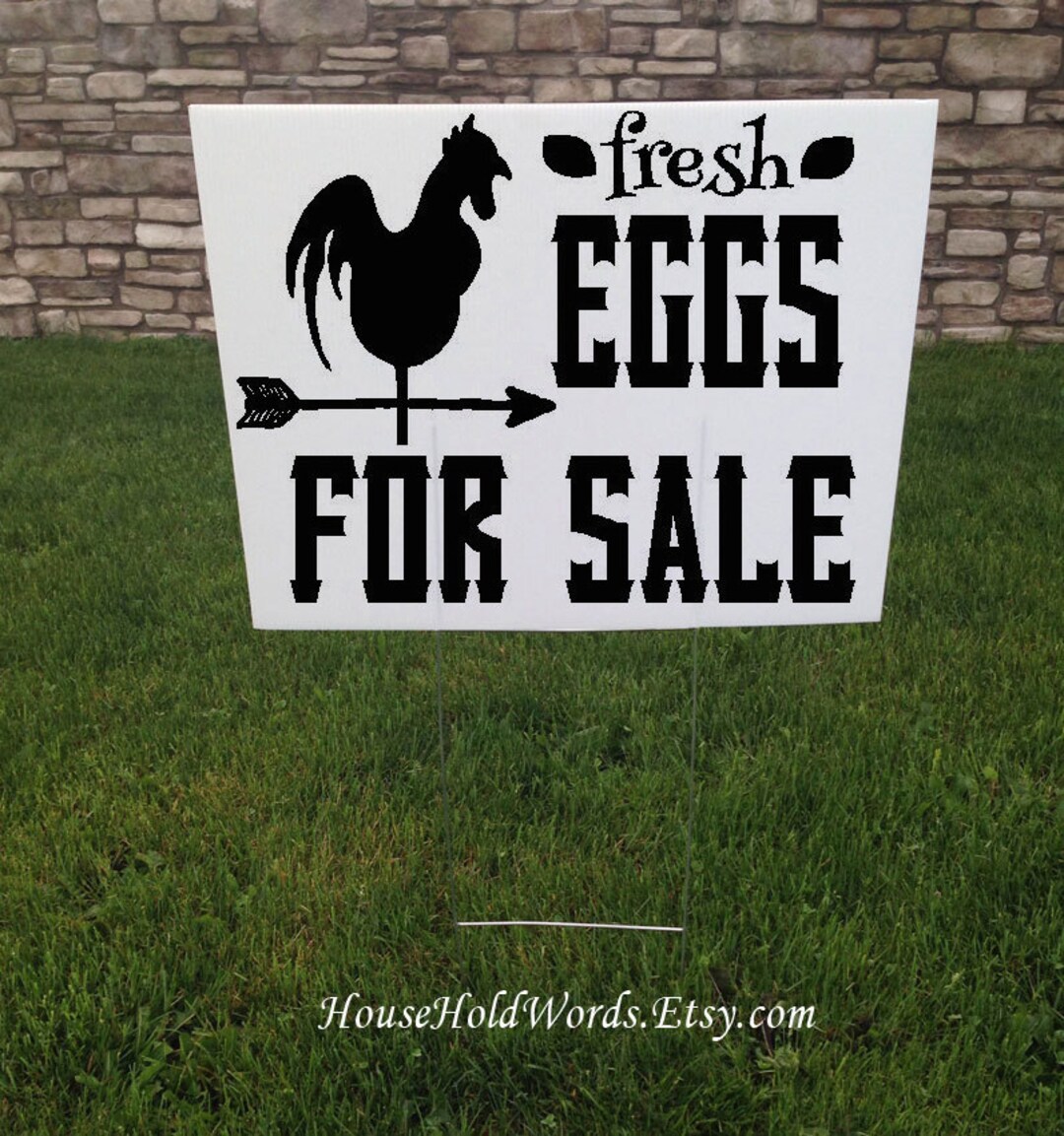 Huevos frescos en venta Yard Sign, letrero del mercado de agricultores ...