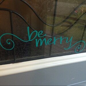 Be Merry Vinyl Decal Door Decals, Christmas Vinyl Decals, Christmas ...