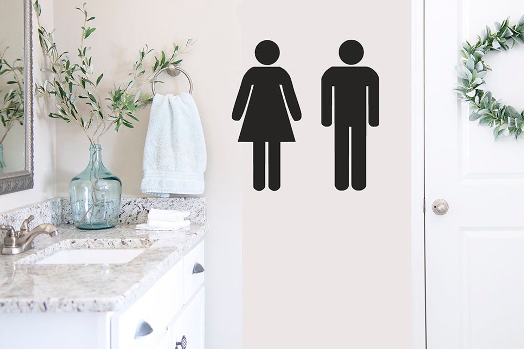 Master Bathroom Wall Decal His and Hers Restroom Vinyl Decal Stickers ...