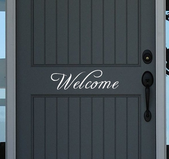 Welcome Door Decal - Door Decal - Front Porch Decal Entryway Decal ...