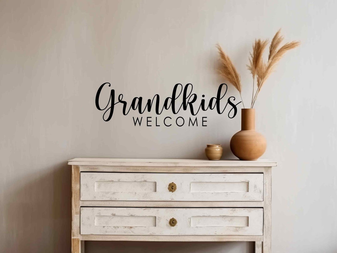 Grandkids Welcome Vinyl Decal, Grandparent Gift, Front Door Decor ...