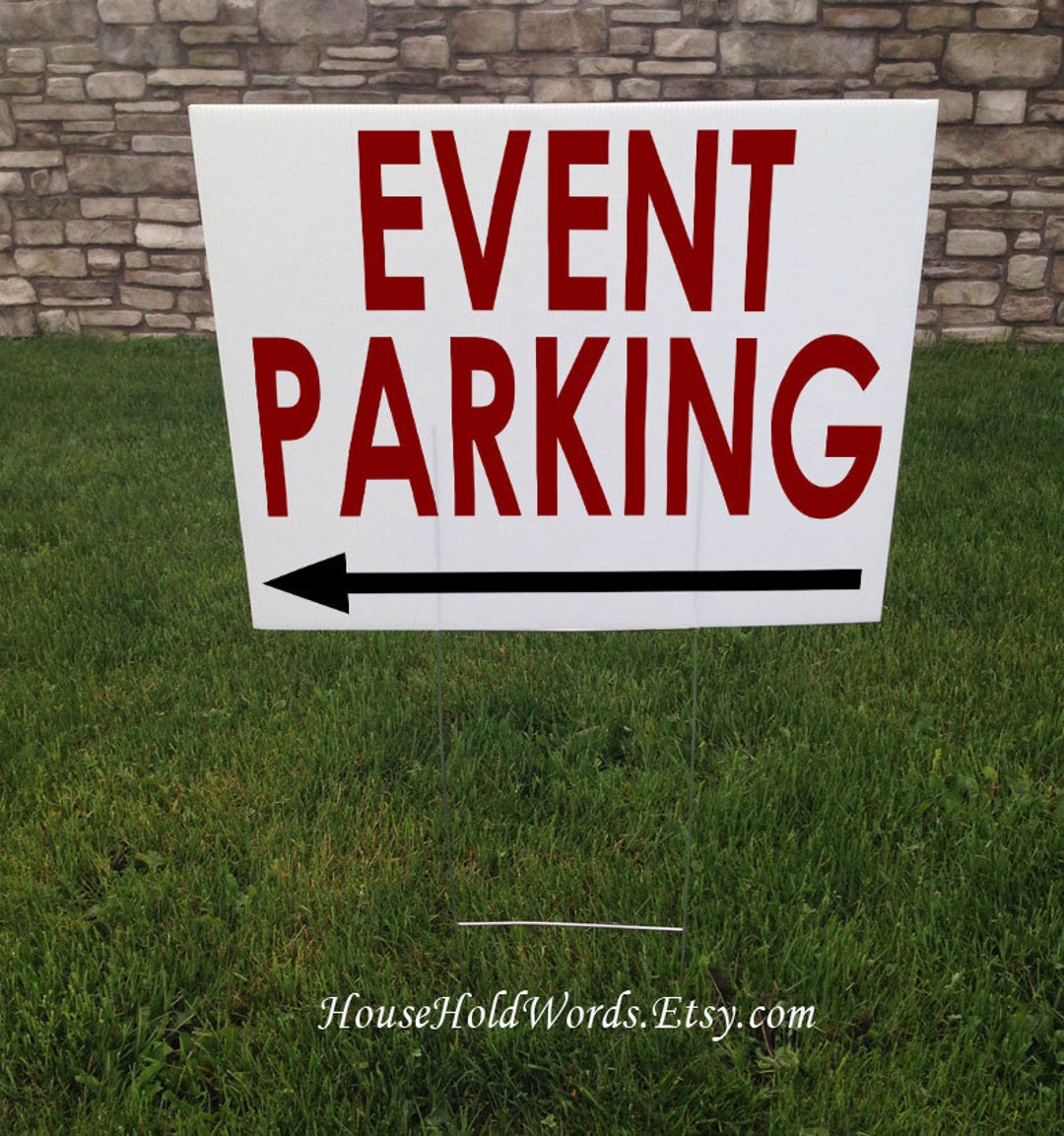 Corrugated Yard Sign, Event Parking Yard Signs, Event Signs for Outdoor ...