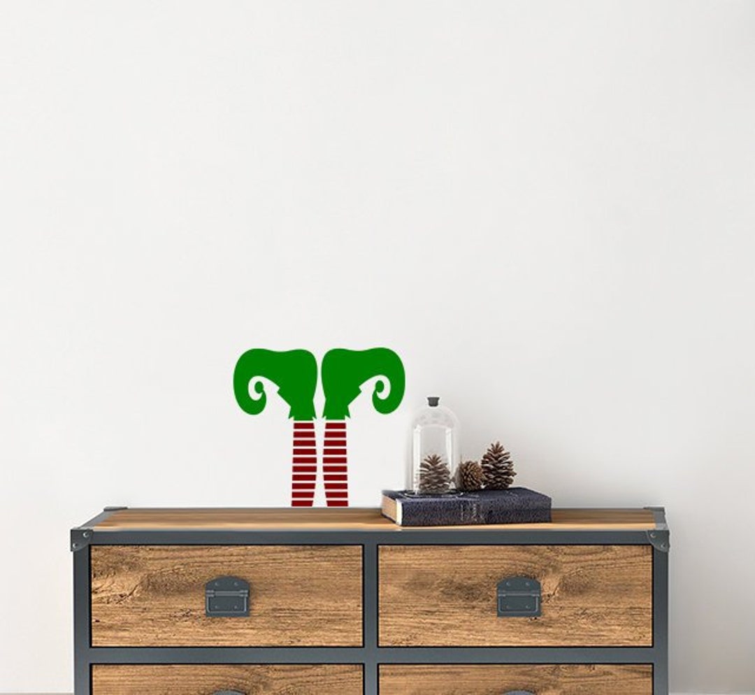 Elf Wall Decal, 9X9, Christmas Elf Decal Christmas Decor Elf Decor ...