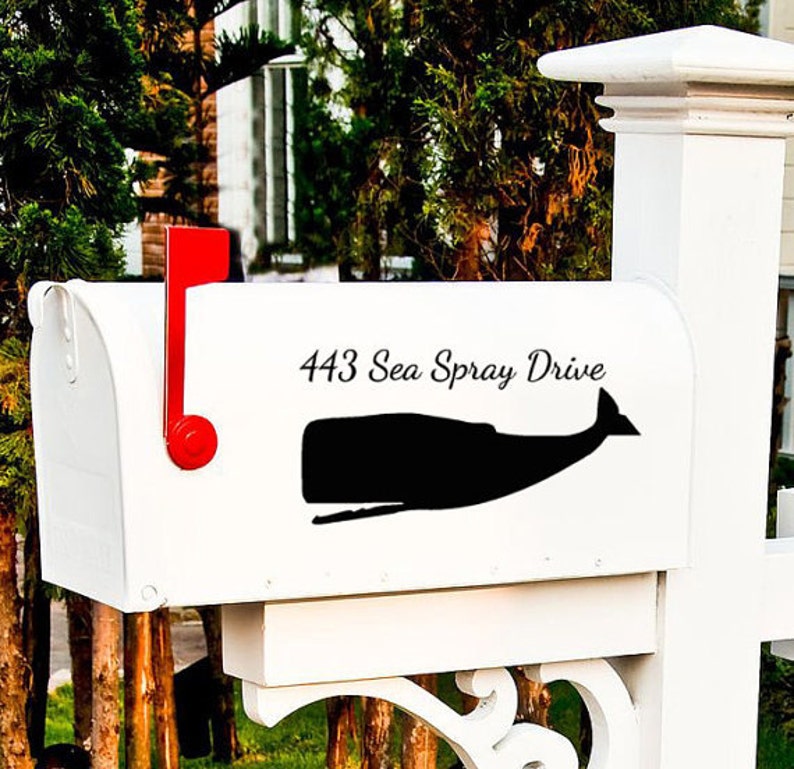 Whale Mailbox Vinyl Decal Fish Address Sticker Mail Box | Etsy