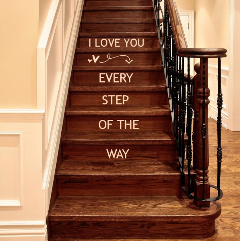 I Love You Every Step of the Way Wall Decal Step Stickers - Etsy