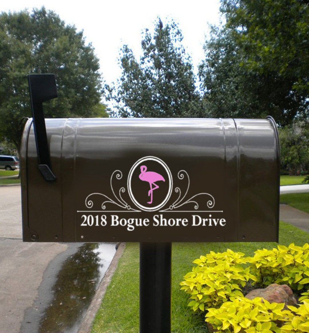 Flamingo Mailbox Decal Custom Mailbox Decal Flamingo Decal - Etsy