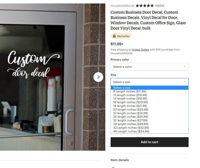 Custom Office Door Business Logo Vinyl Decal Sticker for Glass - Etsy