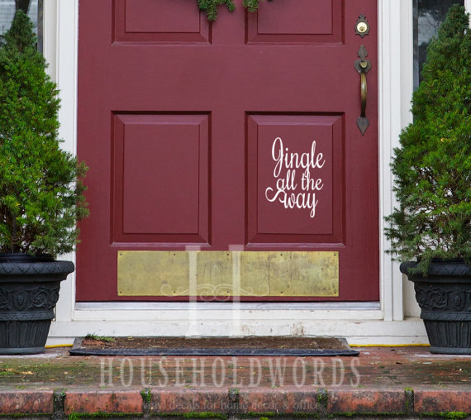 Jingle All the Way Vinyl Decal - Christmas Door Decor - Etsy