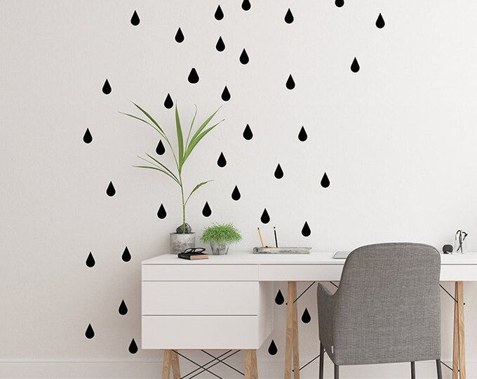 Droplets Decal Choose Your Color, Drops Decals, Raindrops Stickers ...