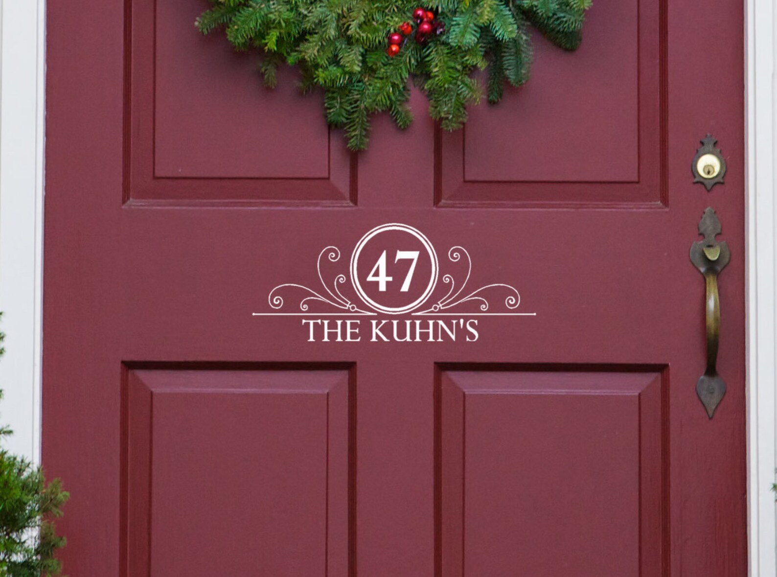 House Number Door Decal, Family Name Wall Decal, Last Name Decals ...