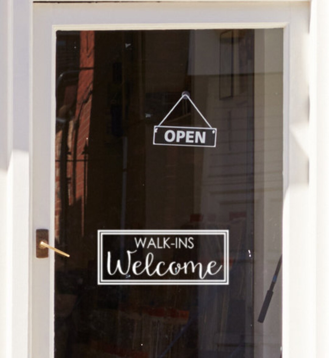 Walk Ins Welcome Door Decal, Front Door Decor, Office Vinyl Decal ...