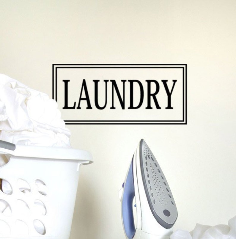 Laundry Decor Rectangle Border Laundry Word Glass Door - Etsy