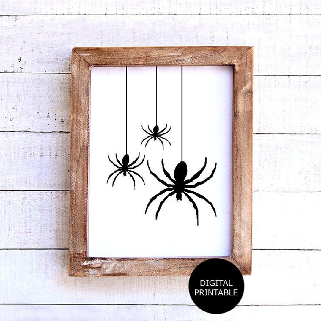 Spider Halloween Print, Black and White Art (digital Download) - Etsy
