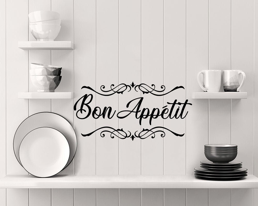 Bon Appetit Decal French Country Kitchen Decor Bon Appetite | Etsy
