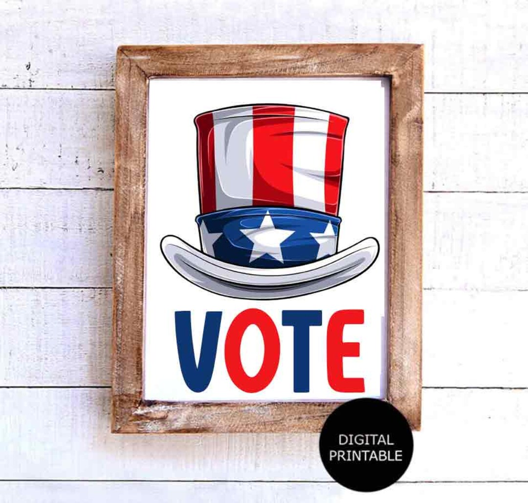 VOTE Digital Download, Print at Home Graphic, 8x11 Jpg File, Election ...
