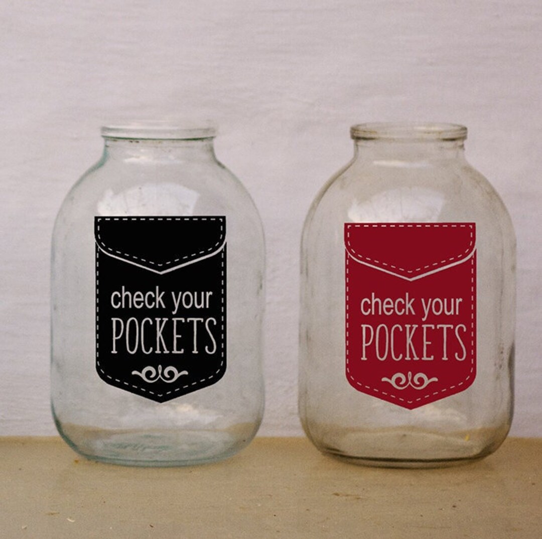 Laundry Room Decor Vinyl Wall Decal Words, Check Your Pockets Sign ...