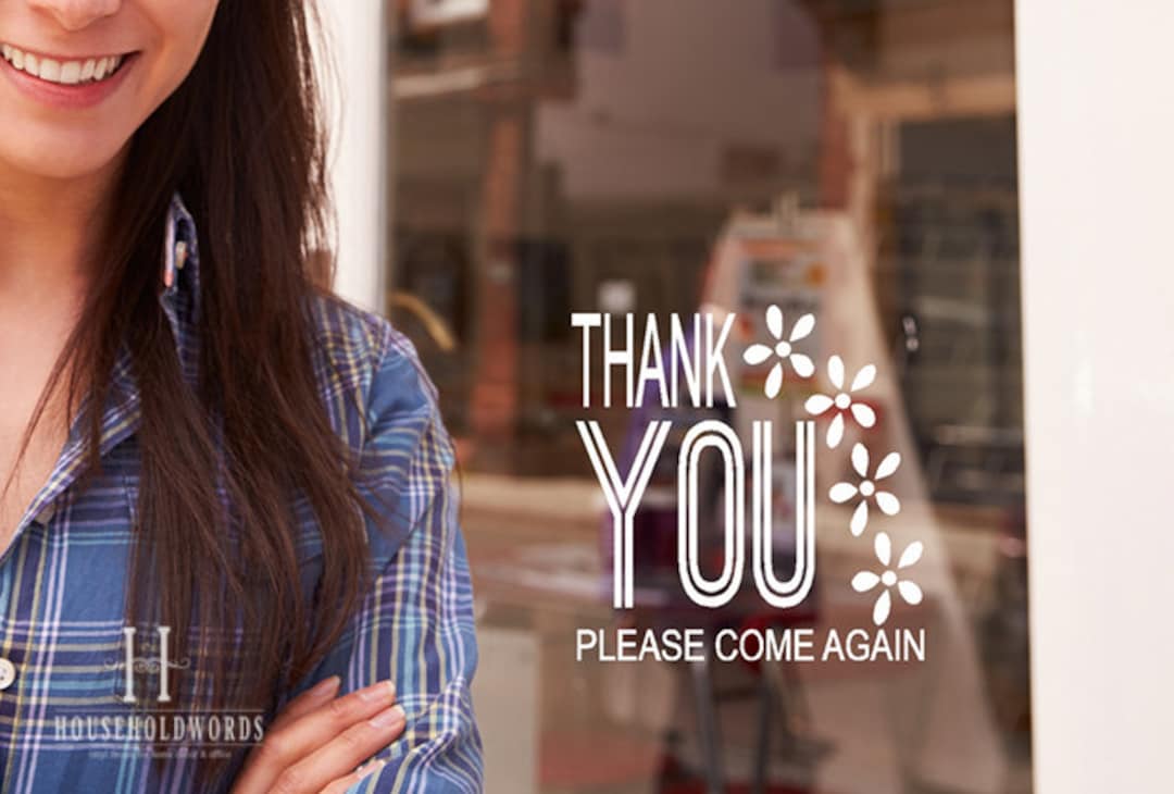 Thank You Please Come Again Glass Door Decals, Store Door Decal ...