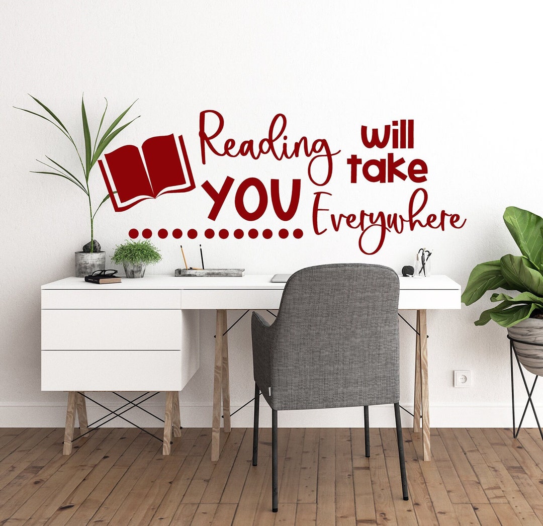 Teachers Classroom Vinyl Wall Word Decal Sticker, Reading Will Take You ...