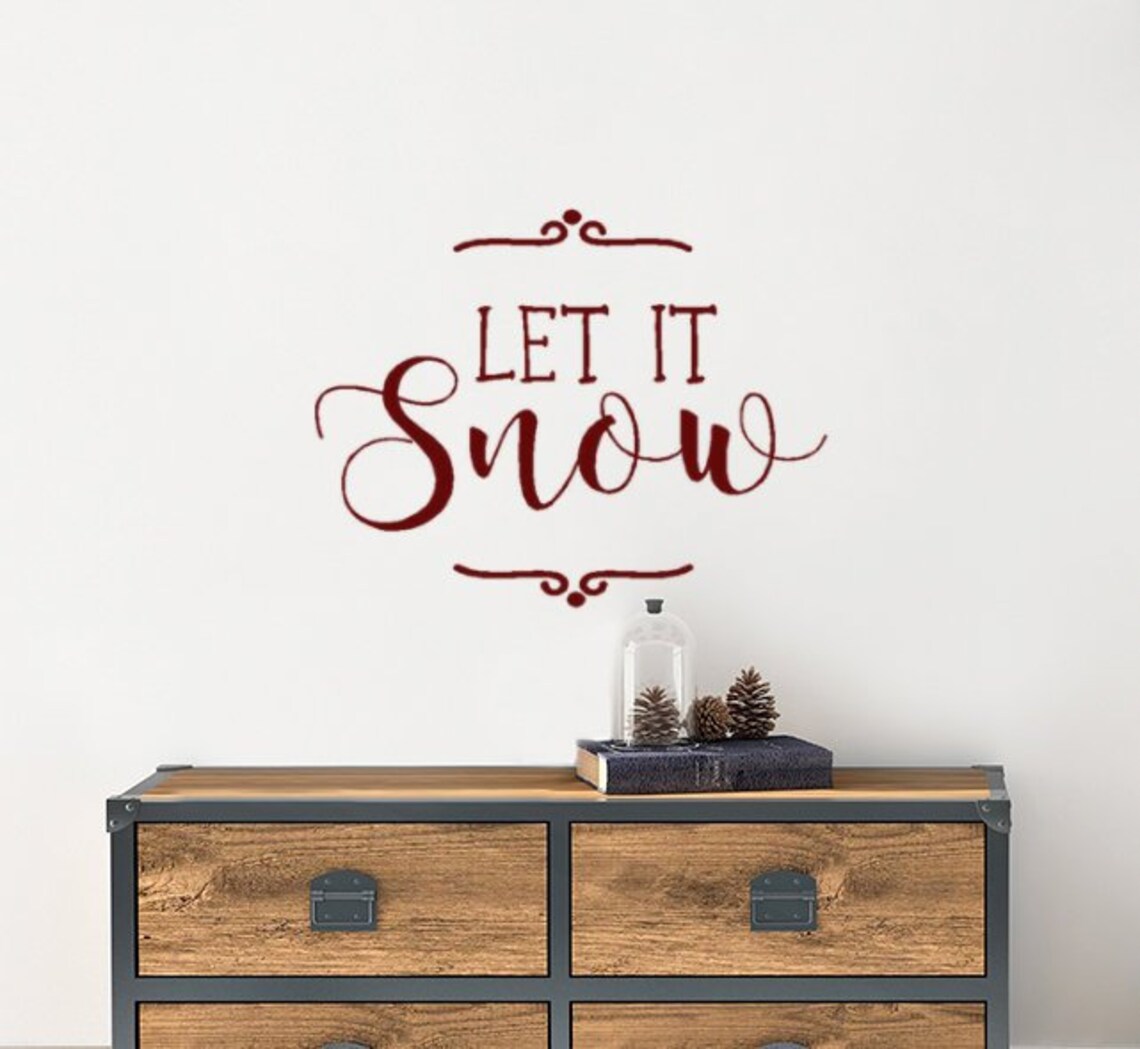 Let It Snow Decal Words Christmas Wall decal Decor Christmas | Etsy