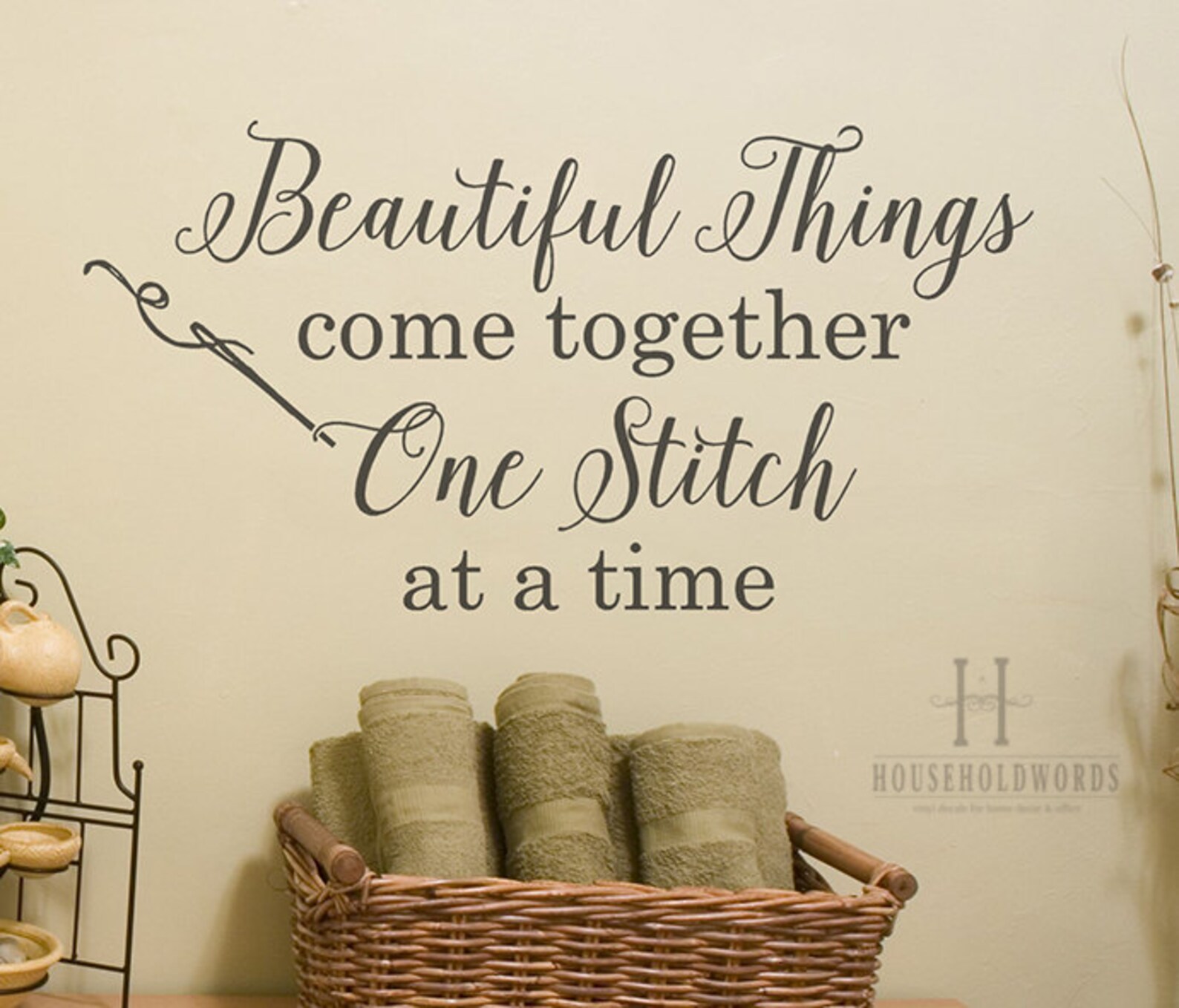 Craft Room Wall Decor, Beautiful Things Come Together One Stitch at a ...