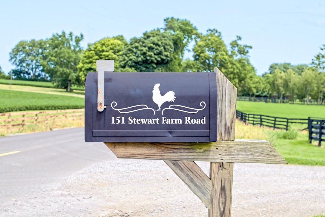 Rooster Mailbox Decals, Custom Chicken Mailbox Decal Set, Address ...