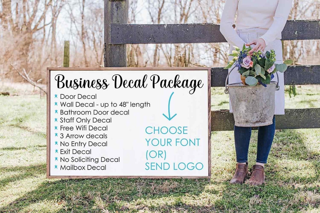 Custom Office Business Vinyl Decal Package, Personalized Office Wall ...