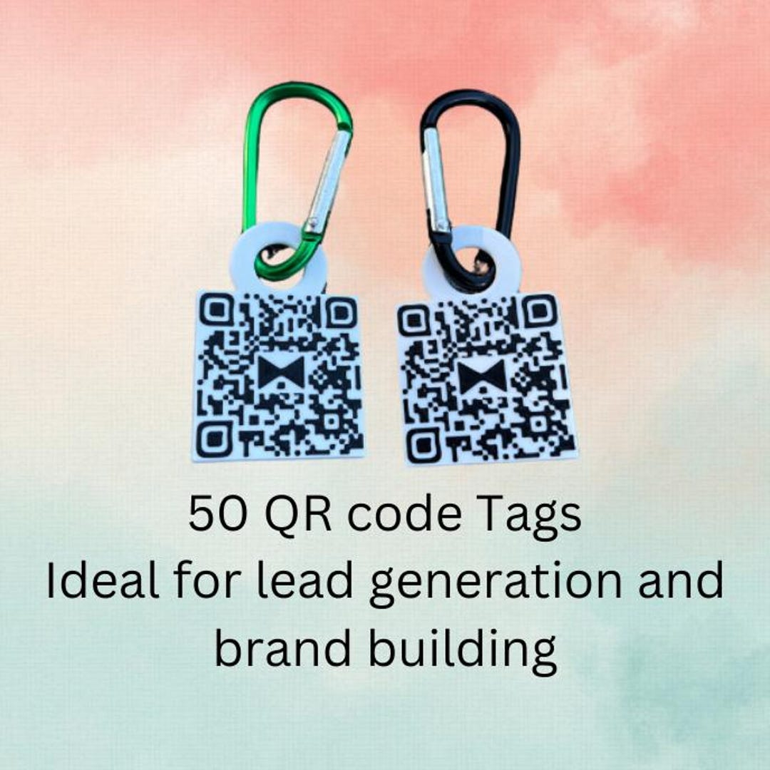 50 Custom QR Code Business Tags: 3D Printed Referral Tags - Etsy