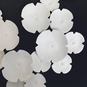 Extra Large Ceramic Flower Wall Art – 3D Porcelain Sculpture, Set of 12 ...