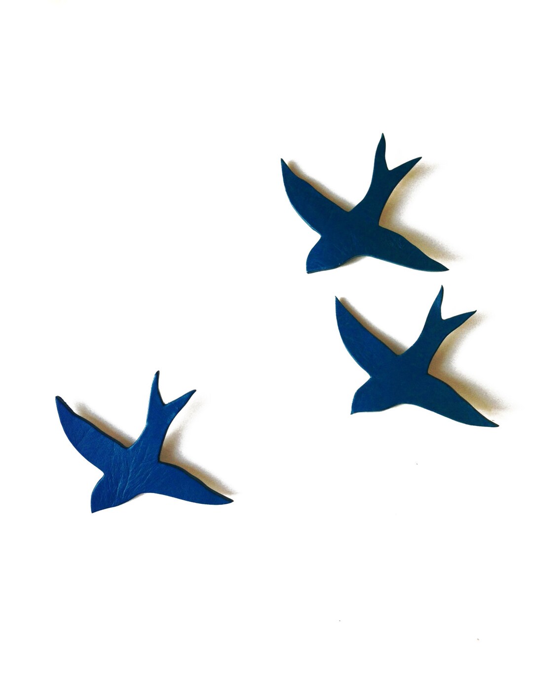 Ceramic Wall Art Swallows Three Deep Navy Blue Scandi Scandinavian ...