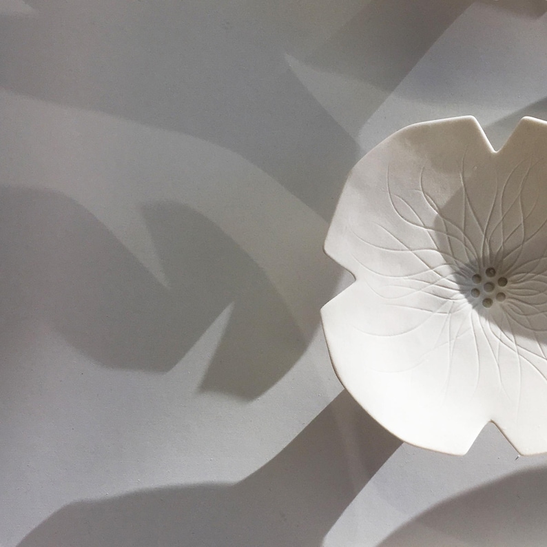 Extra Large Ceramic Flower Wall Art – 3D Porcelain Sculpture, Set of 12 ...