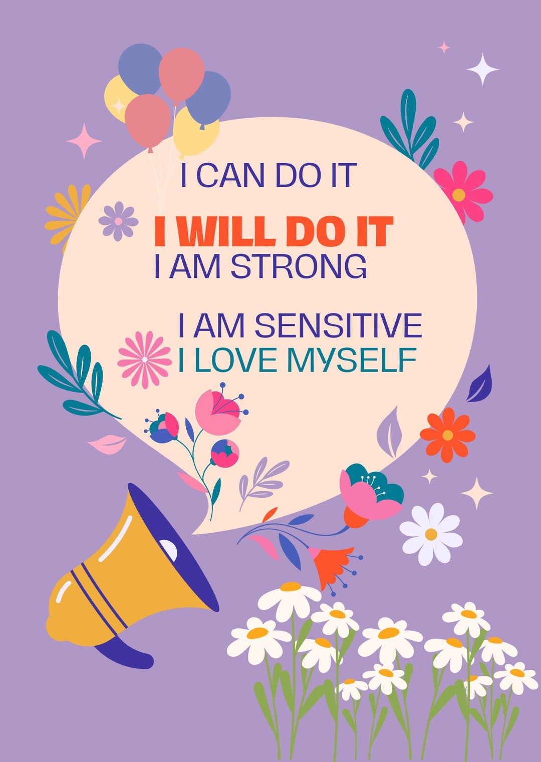 Yes I Can - Printable Poster - Teenagers Room Decor, Girl's Bedroom ...