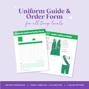 Girl Scouts Uniform Order Form and Uniform Guide | Printable | Girl ...