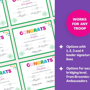 Girl Scout Bridging Certificate | 8.5 X 11 | Printable | Troop Leader ...