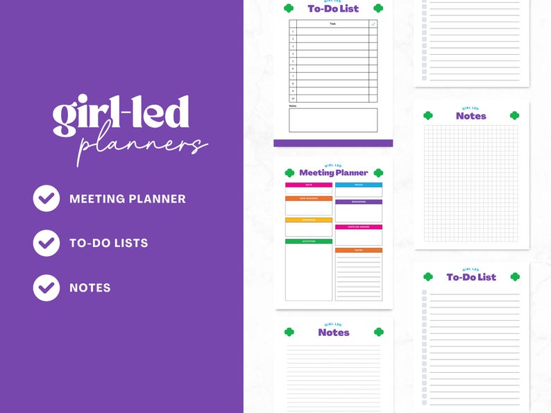 Girl Scout Planner 8.5 X 11 Printable Troop Leader GS Organization ...