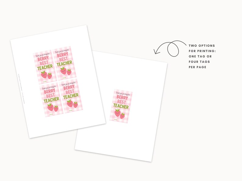 Teacher Gift Tag Template Berry Best Teacher | Printable + Editable ...