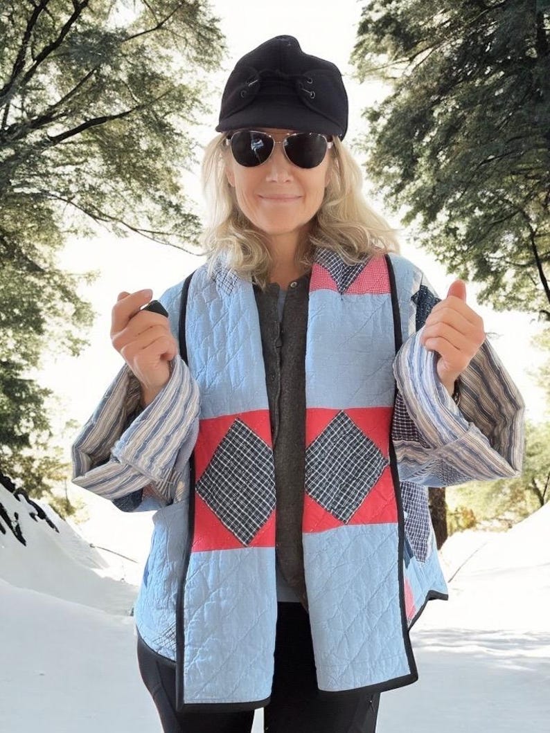 Vintage Quilted Jacket, all Squared Up, Quilt Coats for Women ...