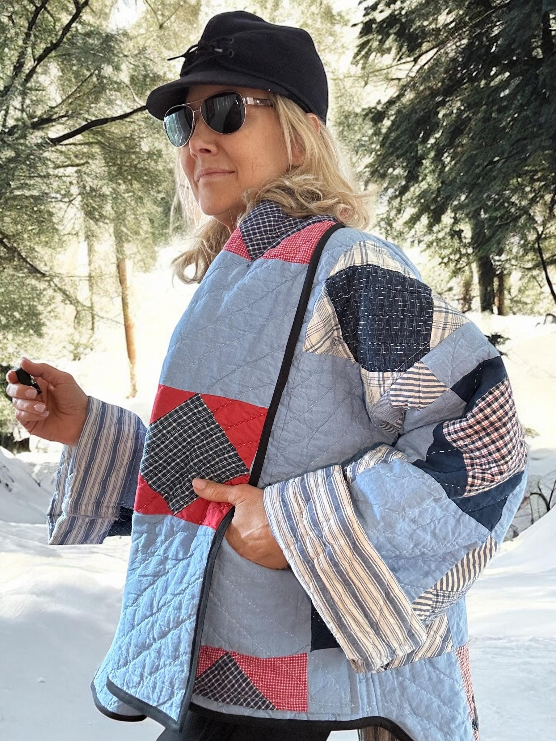 Vintage Quilted Jacket, all Squared Up, Quilt Coats for Women ...