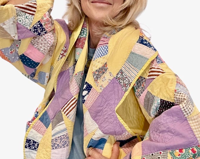 Vintage Quilted Jacket, "wedding Rings", Quilt Coats for Women ...