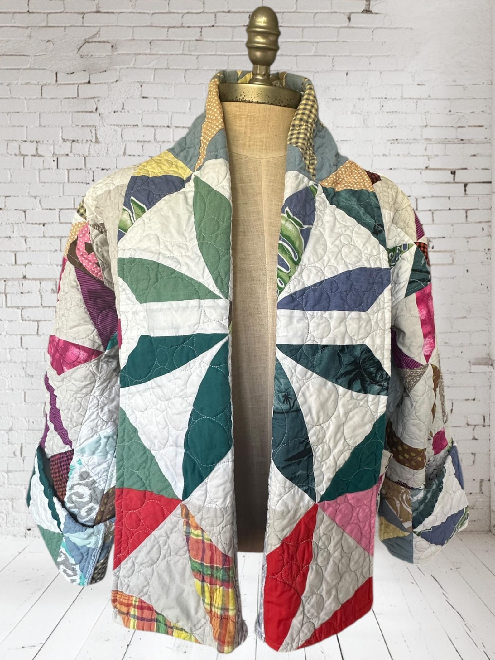 Handmade Quilted Patchwork Jacket: Upcycled Vintage Quilt Coat - Etsy