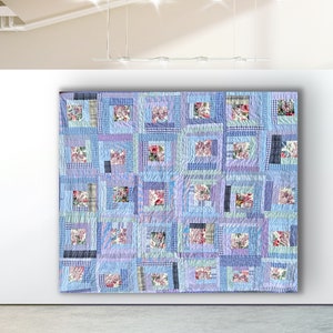 Modern Quilt around the Lilac Block Quilt Ready to Ship - Etsy